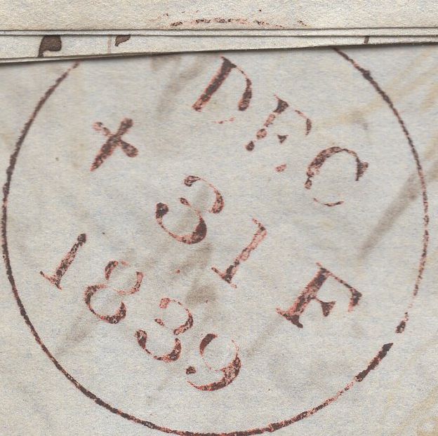 136187 1839 UNIFORM FOURPENNY POST MAIL GREENOCK TO EDINBURGH WITH MAN ...